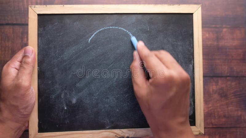 Man Hand with Chalk Writing Question Mark Chalkboard Stock Video ...