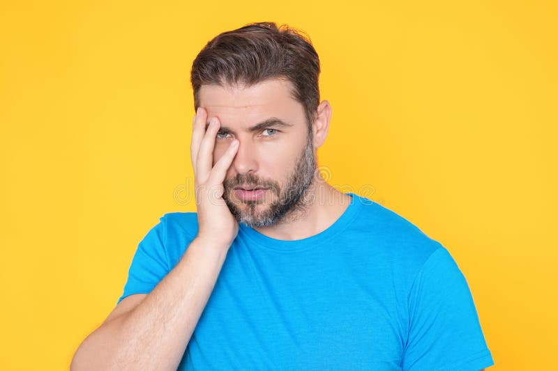 Man with Hand on Chin Thinking about Question, Pensive Expression ...