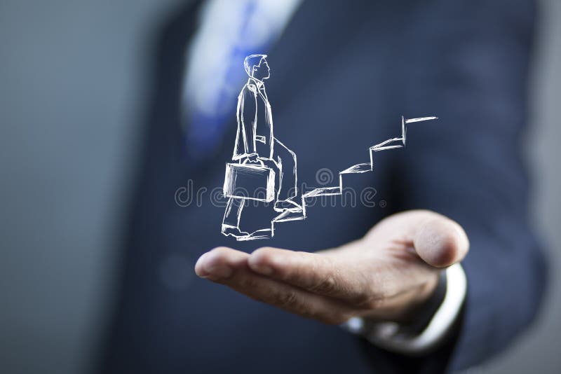 Man Hand a Man Climbing Stairs in Screen Stock Image - Image of ...