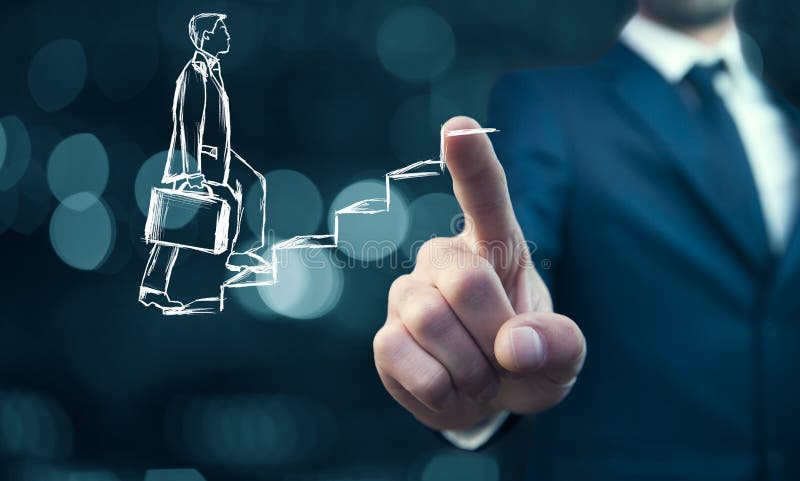 Man Hand a Man Climbing Stairs in Screen Stock Image - Image of ...