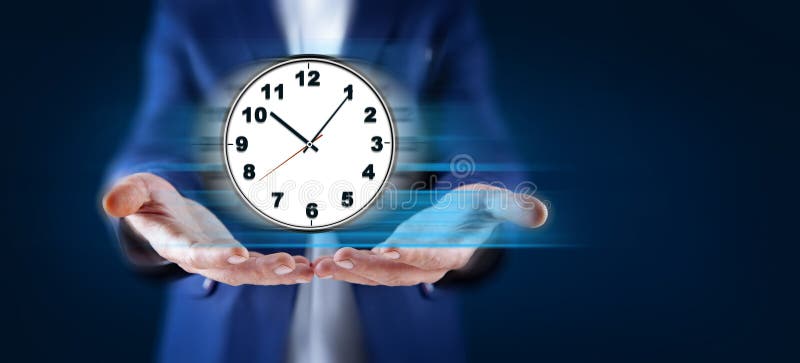 Man hand clock in screen stock image. Image of modern - 191824287