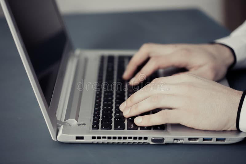 Man hand computer keyboard stock photo. Image of support - 196954686