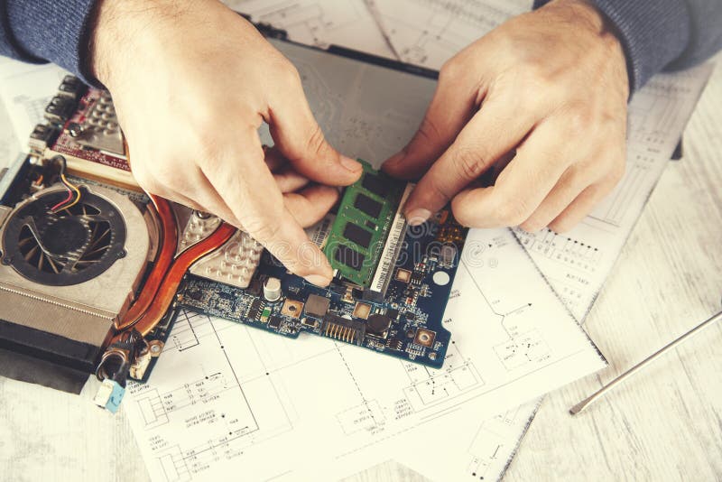 Man Hand Computer Processor Stock Image - Image of board, equipment ...