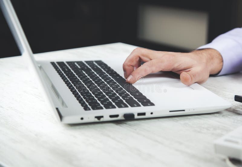 Man hand computer stock image. Image of computer, internet - 174230499