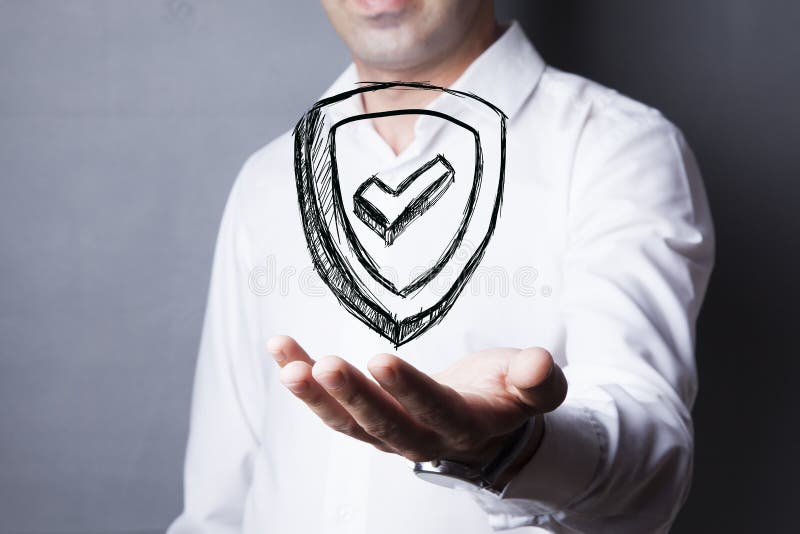 Man Hand Security and Protection Stock Image - Image of hand ...