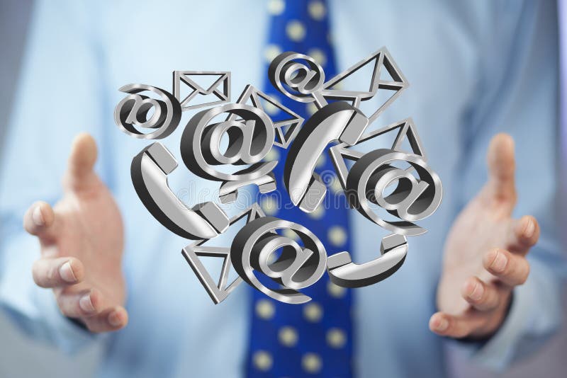 Man Hand Contact Us Concept Icons Stock Image - Image of idea ...