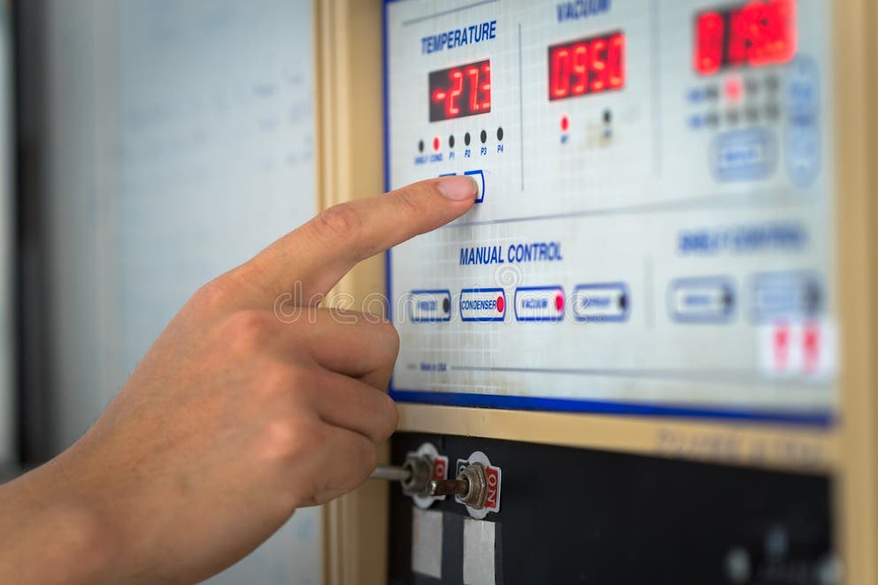 Man Hand the Controls of a Modern Machine Stock Photo - Image of handle ...