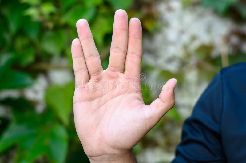 Vulcan greeting stock photo. Image of long, trekkies, spock - 589376