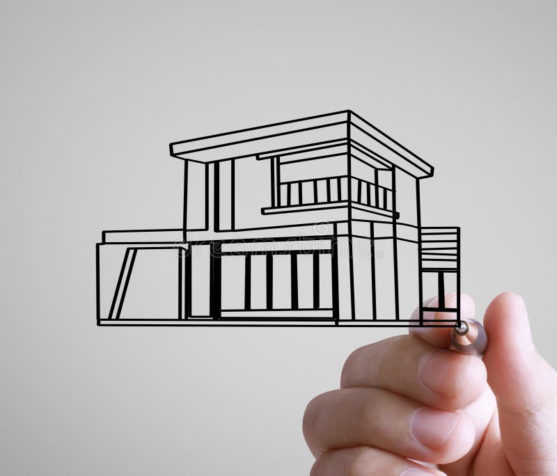 Hand drawing house stock image. Image of sketch, investment - 118683533
