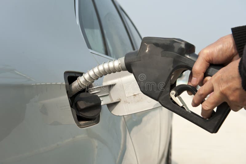Man Hand Fill Up Fuel at Gas Station Stock Photo - Image of generation ...