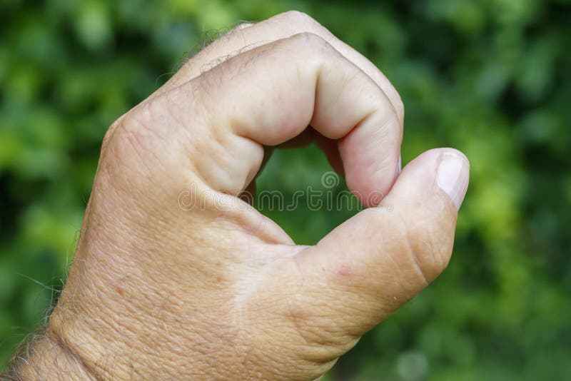 Man Hand with Fingers Forming Shape `O` Stock Image - Image of holding ...