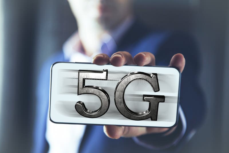 Man hand 5G text stock photo. Image of business, hand - 141589922