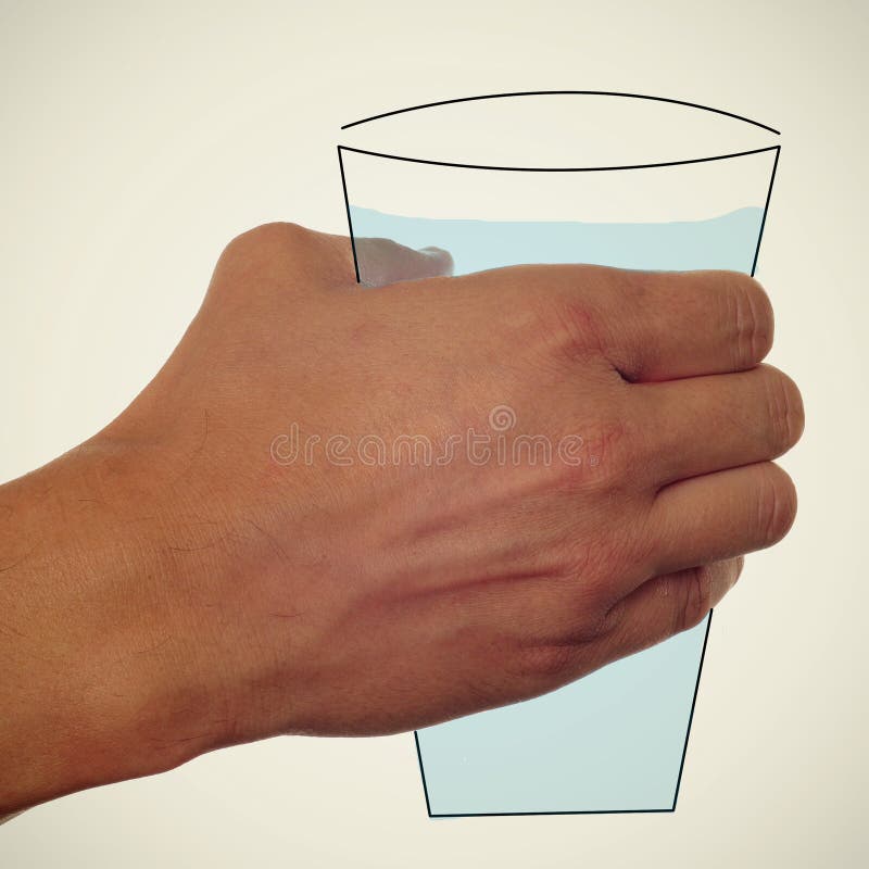 Man Hand with a Glass of Water in His Hand Stock Photo - Image of ...