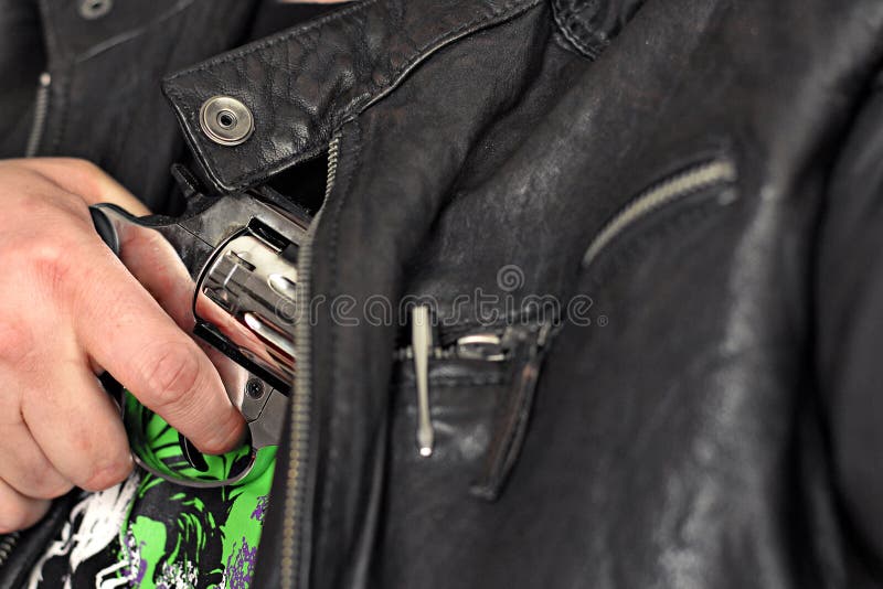 Man with Hand Gun Pistol Rubber Attack Violence Stock Image - Image of ...