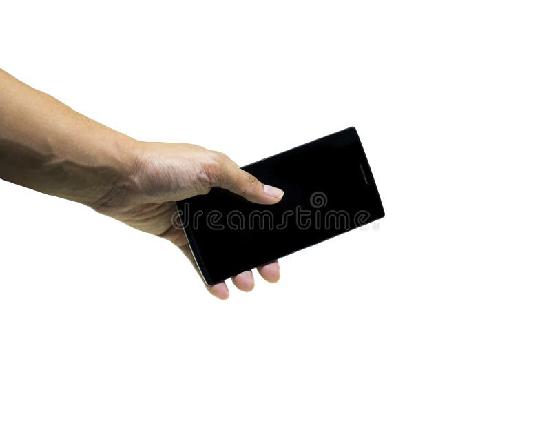 A Man Hand Holding Android Smartphone White Isolated Stock Photo ...