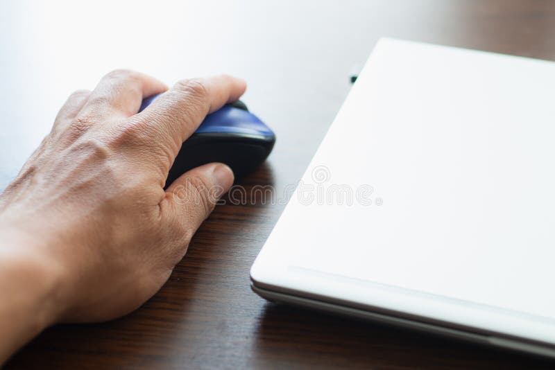 Man Hand Holding a Computer Mouse Stock Image - Image of internet ...