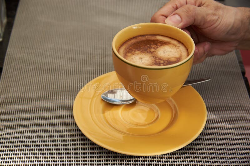 A Man Hand Holding a Cup of Coffee Stock Image - Image of sunlight ...
