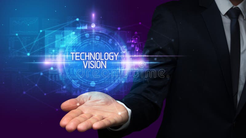 Man Hand Holding Digital Technology Concept Stock Photo - Image of ...