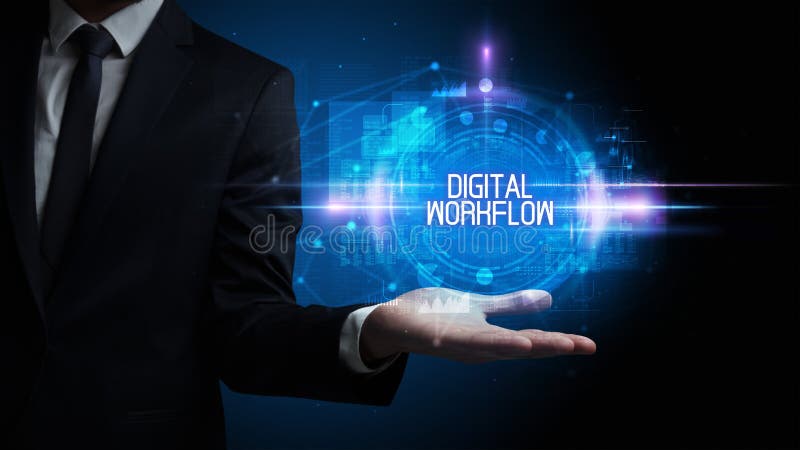 Man Hand Holding Digital Technology Concept Stock Image - Image of ...