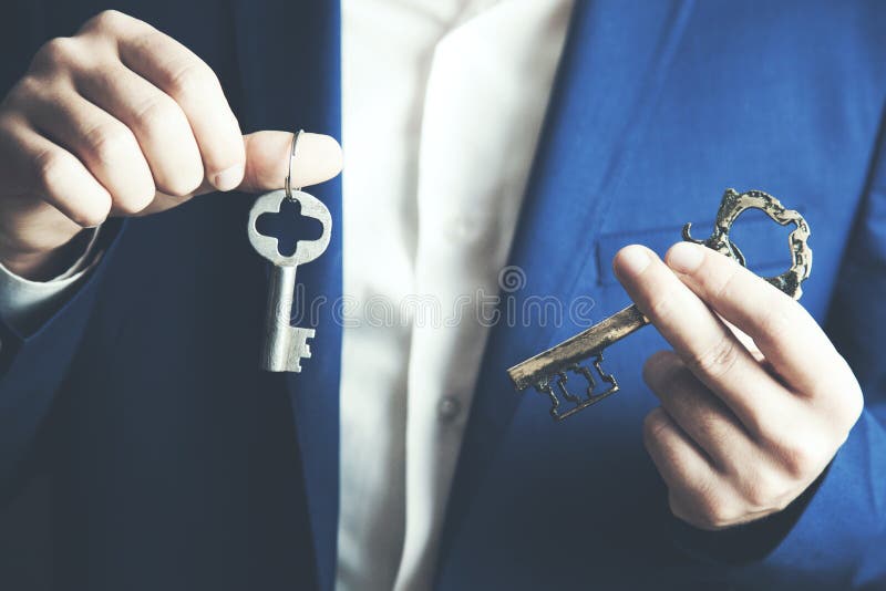 Man Hand Holding House Keys Stock Image - Image of holding, success ...