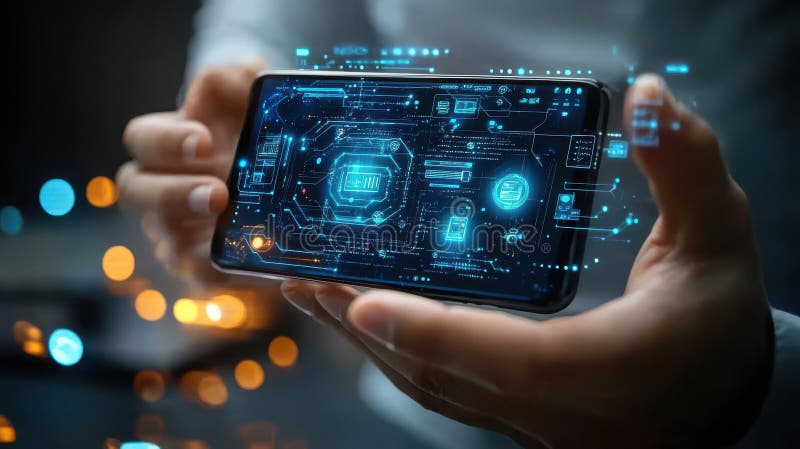 Man Hand Holding Mobile Phone Showing AI Chatbot Interface. Concept of ...