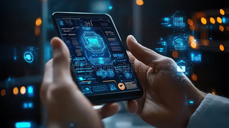 Man Hand Holding Mobile Phone Showing AI Chatbot Interface. Concept of ...