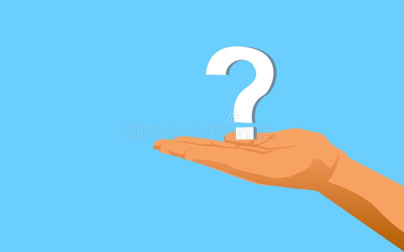 Man Hand Holding Question Mark Icon on Blue Background.Banner with Copy ...