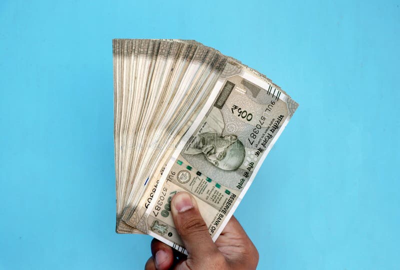 Man Hand Holding Rupees 500 Bank Note Savings Stock Photo - Image of ...
