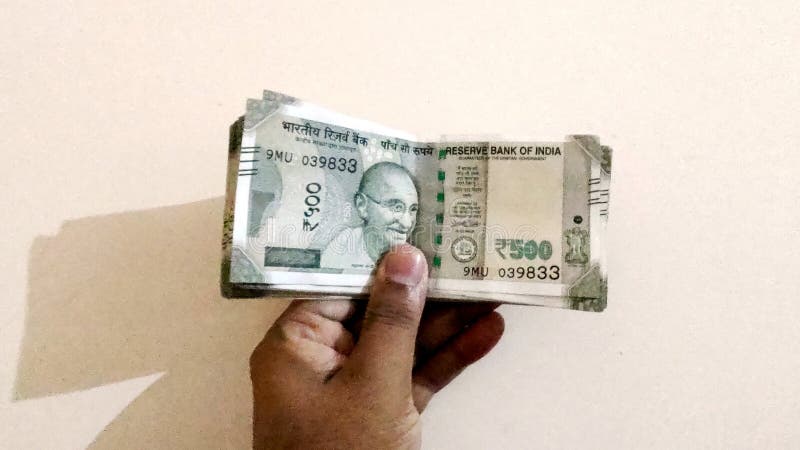 Man Hand Holding Rupees 500 Bank Note Savings Stock Photo - Image of ...