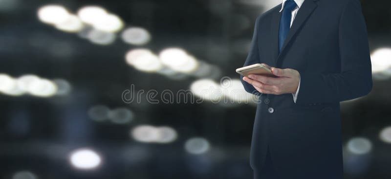 Man Hand Holding Smartphone Device and Touching Screen Stock Image ...