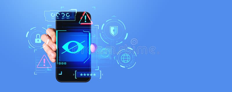 Man Hand Holding Smartphone with Sensitive Content Warning Sign Stock ...