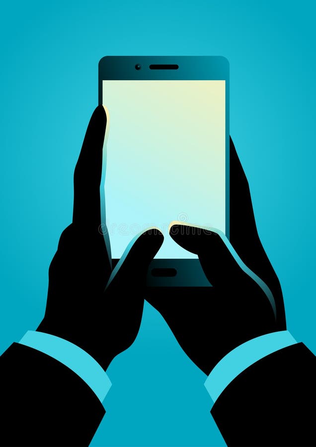 Man Hand Holding Smartphone Stock Vector - Illustration of phone ...
