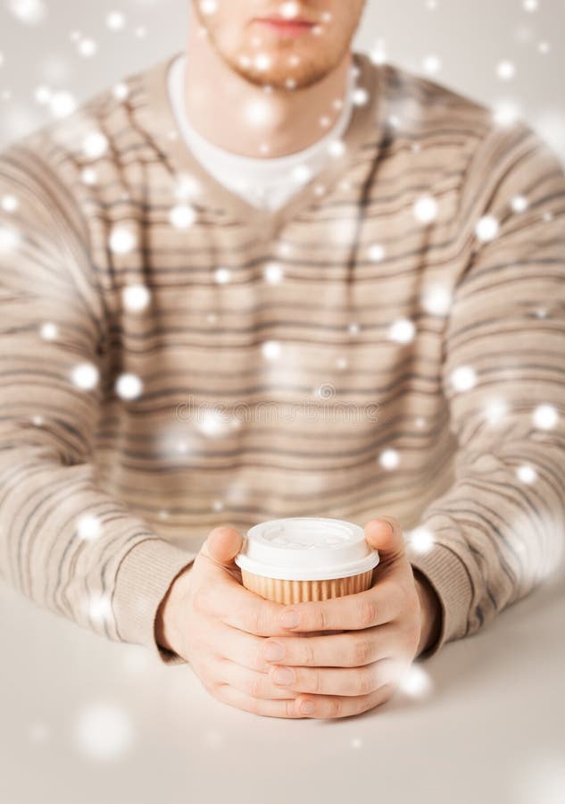 Man Hand Holding Take Away Coffee Cup Stock Image - Image of hands ...