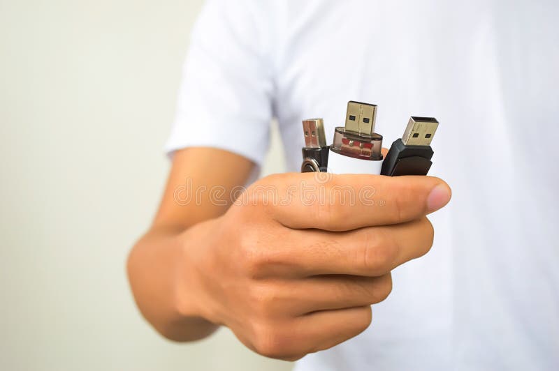 Female Hand Holding USB Flash Drive Stock Photo - Image of flash ...