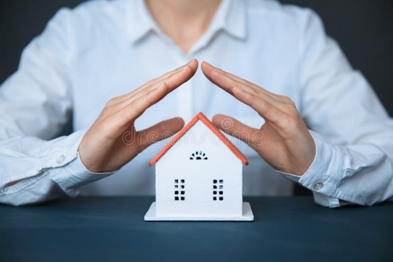 Man hand house model stock image. Image of house, estate - 195258309