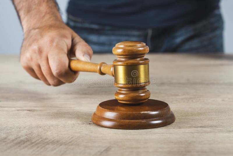 Hand of Judge Lawyer Gavel Work in Office Stock Photo - Image of court ...