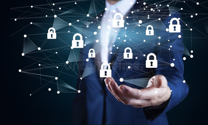Man hand lock stock image. Image of network, privacy - 197062111