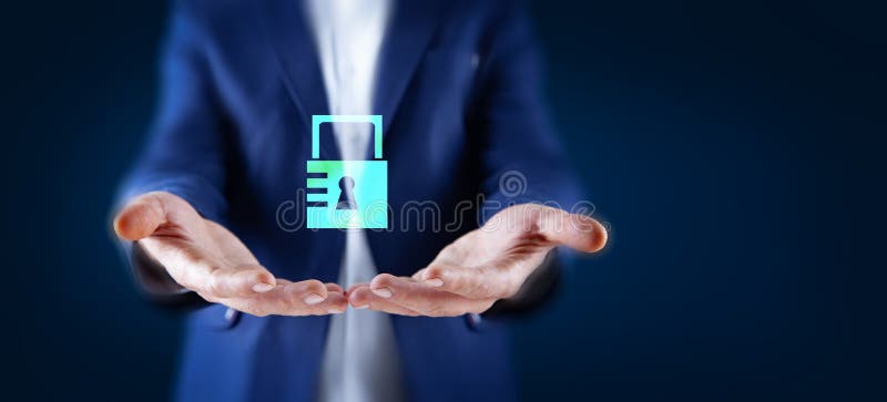 Man hand lock stock image. Image of hand, safety, icon - 210005405