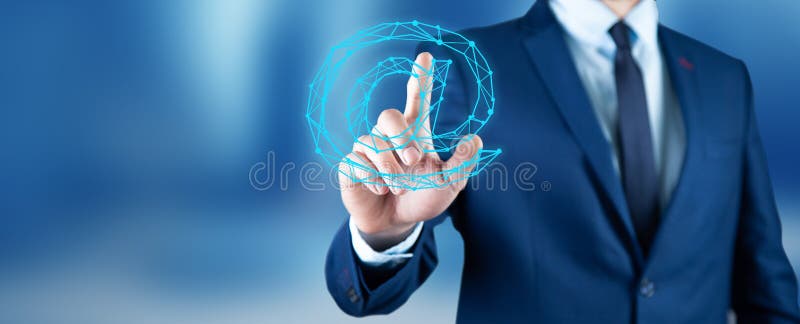 Man Hand @mail Sign in Screen Stock Photo - Image of press, computer ...