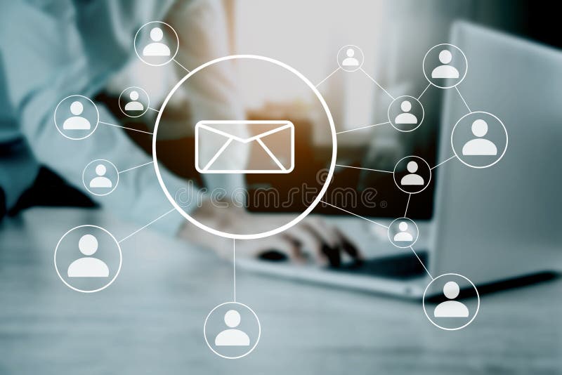 Man Hand Message Sign in Computer. Stock Image - Image of button, icon ...