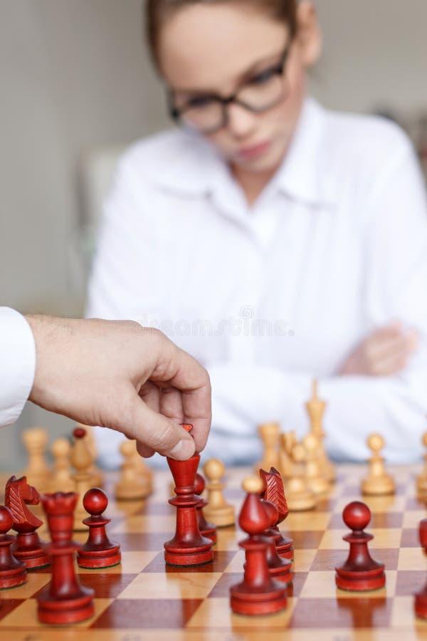 Man Hand Move King on Chessboard Stock Photo - Image of combination ...