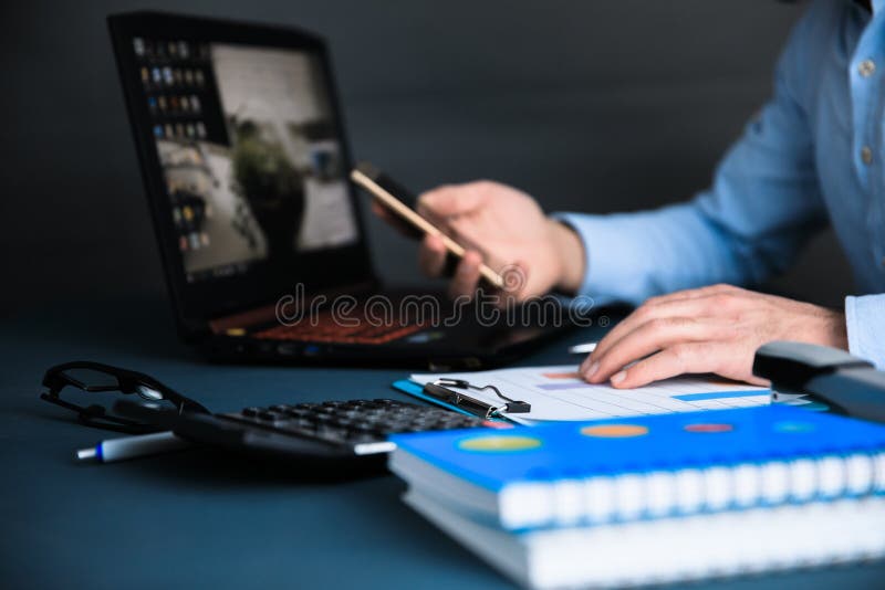 Man Hand Notepad with Keyboard Stock Photo - Image of technology ...