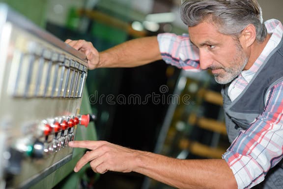 Man hand and on and off stock photo. Image of machine - 212516372