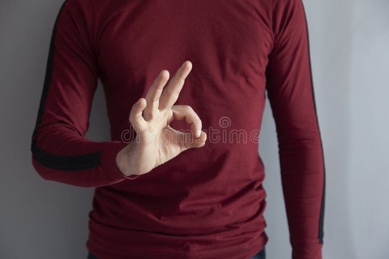 Man hand okay sign stock image. Image of person, friendly - 181393107
