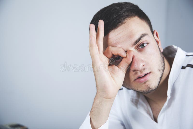 Man hand okay sign stock image. Image of caucasian, sign - 154701473
