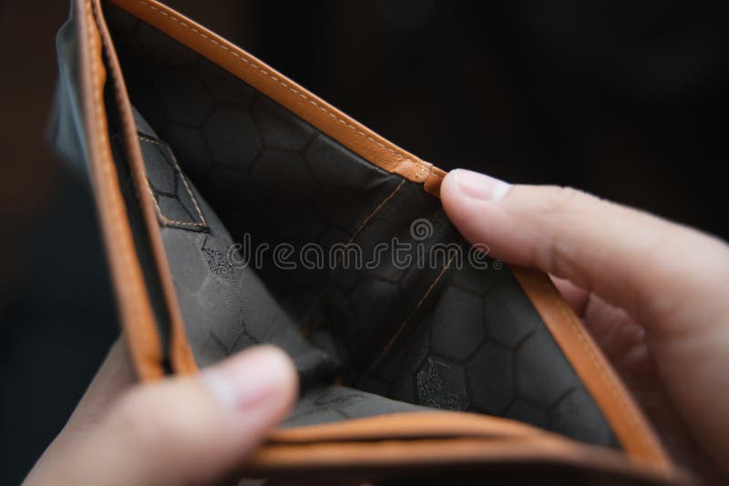 Man Hand Open an Empty Wallet Stock Photo - Image of fingers, problem ...