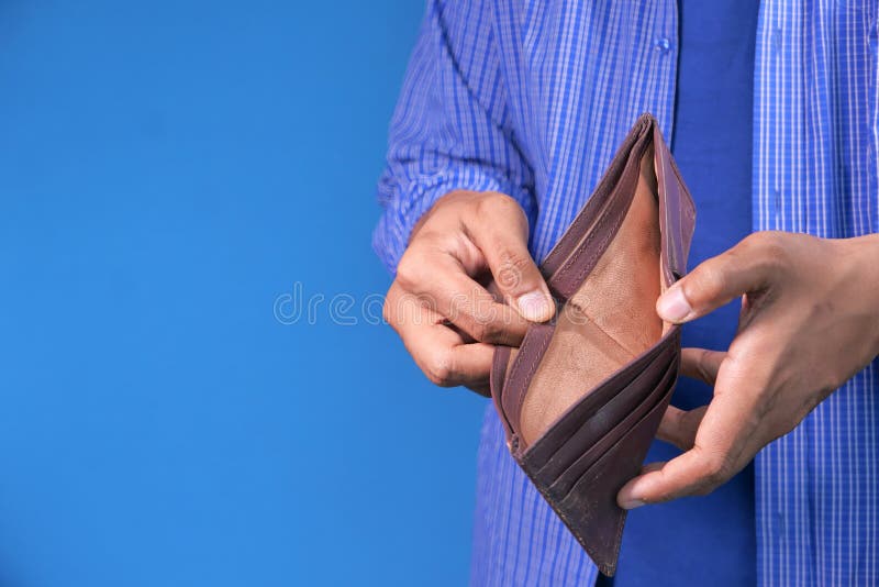 Man Hand Open an Empty Wallet with Copy Space. Stock Photo - Image of ...
