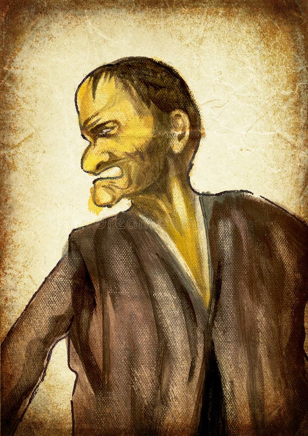 Man. Hand Painting. Vintage Processing Stock Photo - Image of people ...