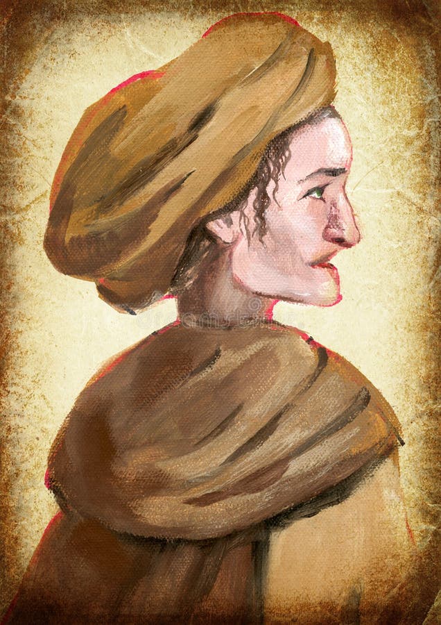 Man. Hand Painting. Vintage Processing Stock Image - Image of ...