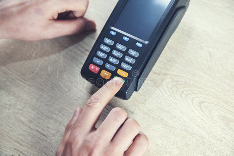 Payment device on paper stock image. Image of bill, vector - 159285679